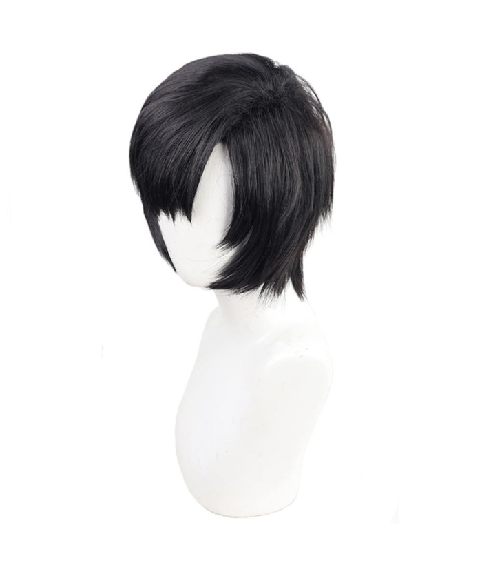 Women Short Black Hair Slanted Fringe Wig Halloween Costume Accessories ...