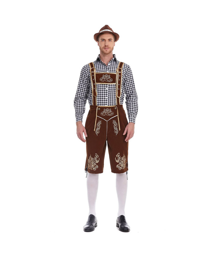 Men Oktoberfest Flannel Shirt Outfit Halloween Costume-Skycostume
