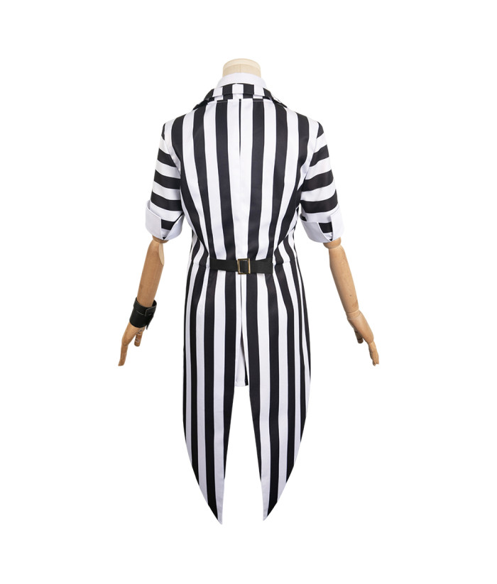 Women Black White Stripe Sexy Outfit Halloween Cosplay Costume-Skycostume