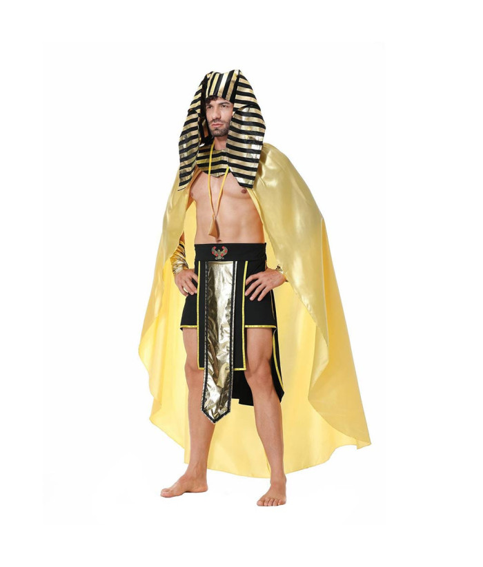 Men Egyptian Pharaoh Outfit Halloween Performance Stage Cosplay Costume ...