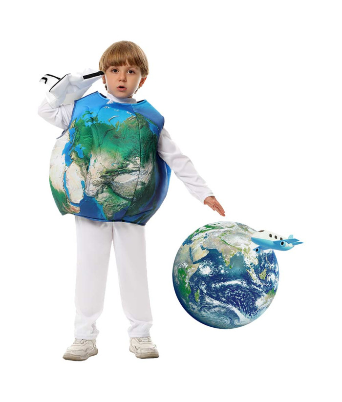 Kids Children Globe Planet Earth Overalls Halloween Costume-Skycostume