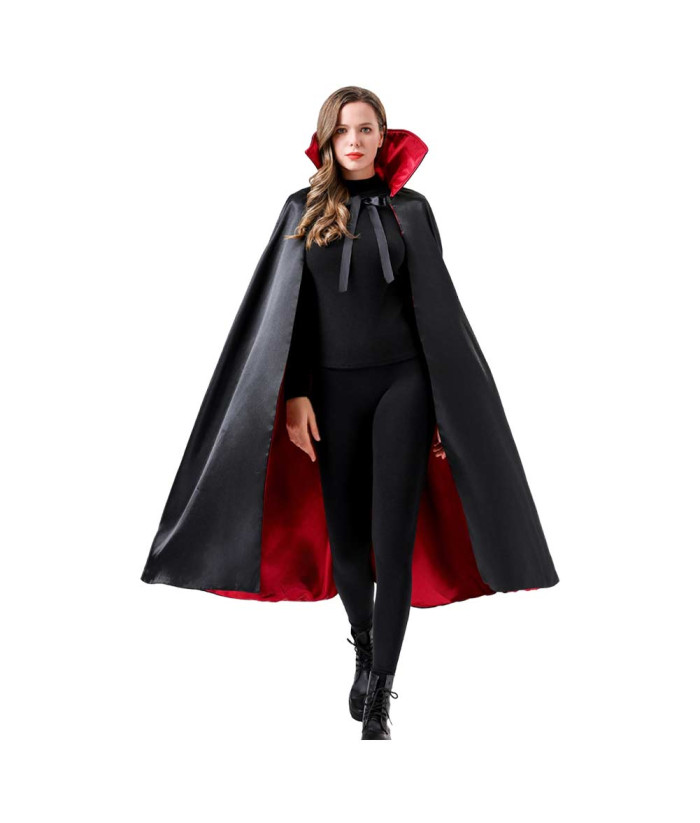 Adult Black Clock Vampire Noble Cape Fantasy Halloween Costume-Skycostume