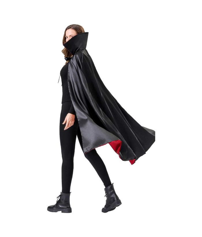 Adult Black Clock Vampire Noble Cape Fantasy Halloween Costume-Skycostume