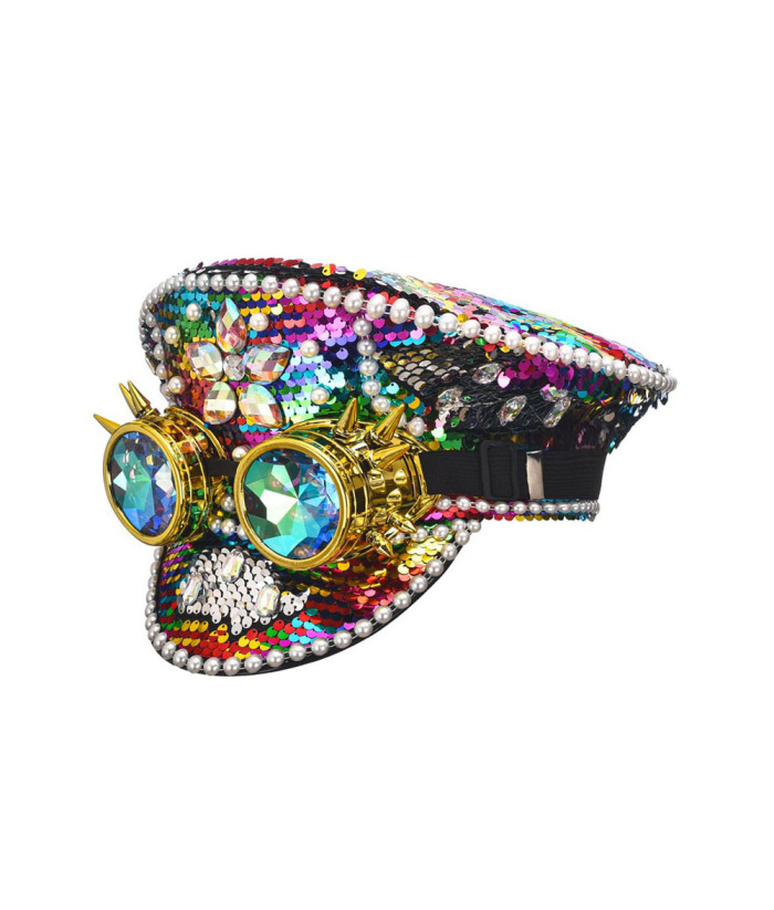 Adult Embroidered Sequined Long Scarf Military Cap Captain Sergeant ...