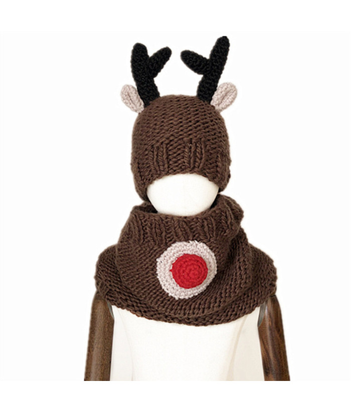 Kids Children Reindeer Hat and Scarf 2Pcs Set Halloween Costume ...