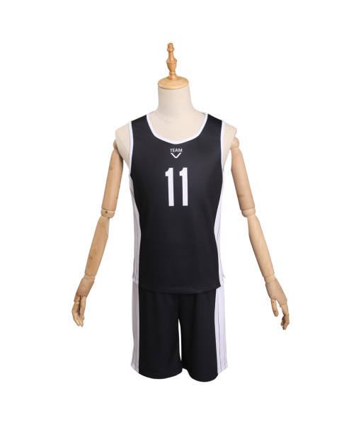 Men Black Team Uniform Sports Team 11 Casual Exercise Costume