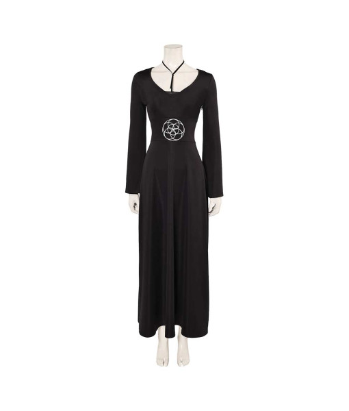 Women Black Witch Gothic Wedding Dress Set Halloween Costume-Skycostume