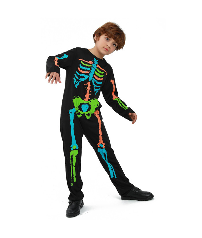 Kids Funky Punky Bones Outfit Day of the Dead Halloween Costume-Skycostume