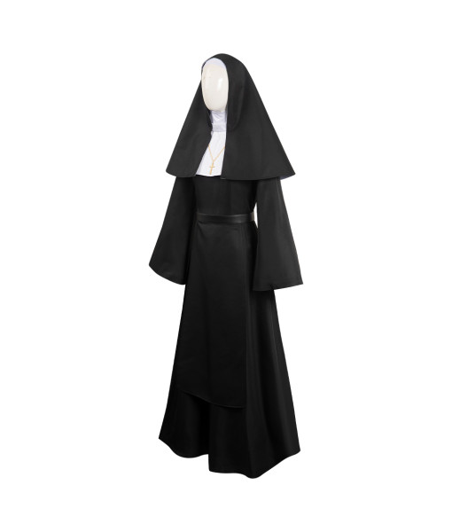 Women Black Nun Dress Role Play Horror Halloween Costume - Skycostume