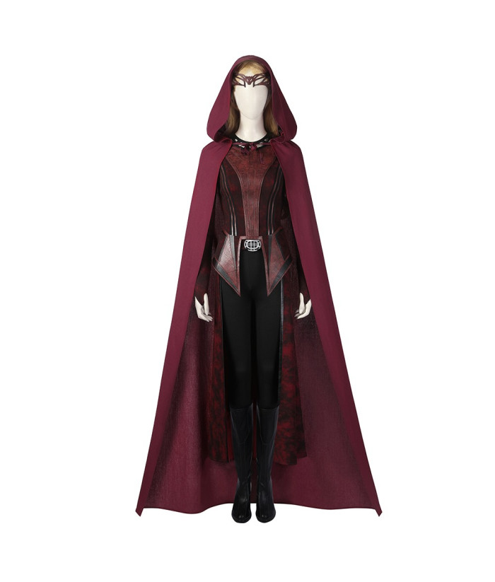 Women Red Cloak Leather Vest 6Pcs Fantasy Halloween Costume-skycostume.com