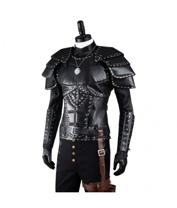 Men Fantasy Knight Black Light Amor Faux Fullset Outfit Halloween ...