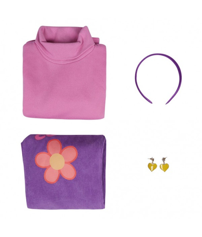 Kids Children Purple Overalls Casual Outfite-skycostume.com