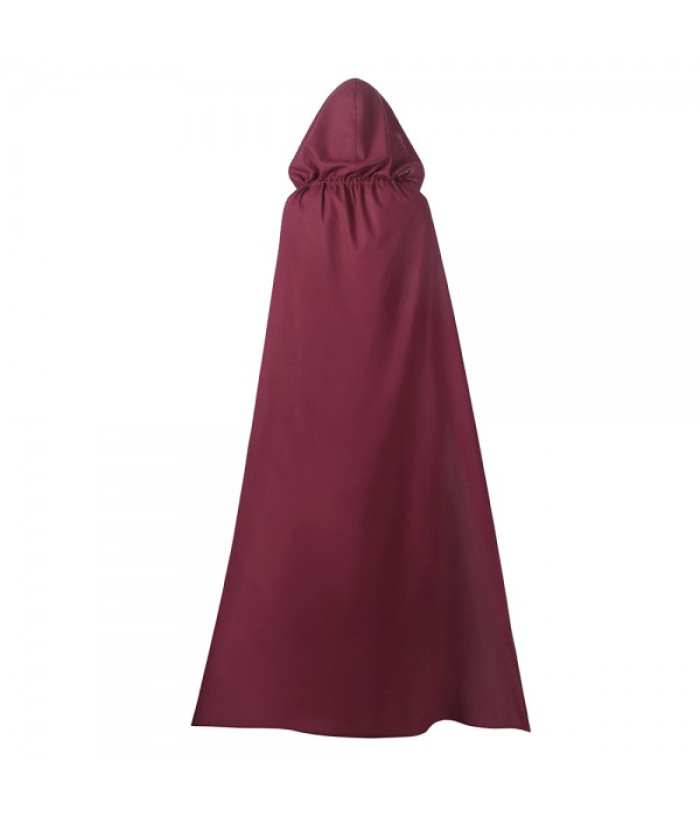 Women Red Cloak Leather Vest 6Pcs Fantasy Halloween Costume-skycostume.com